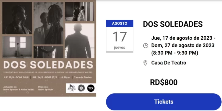 Dos soledades, desde el 17 al 27 de agosto en la Casa de Teatro | Acento