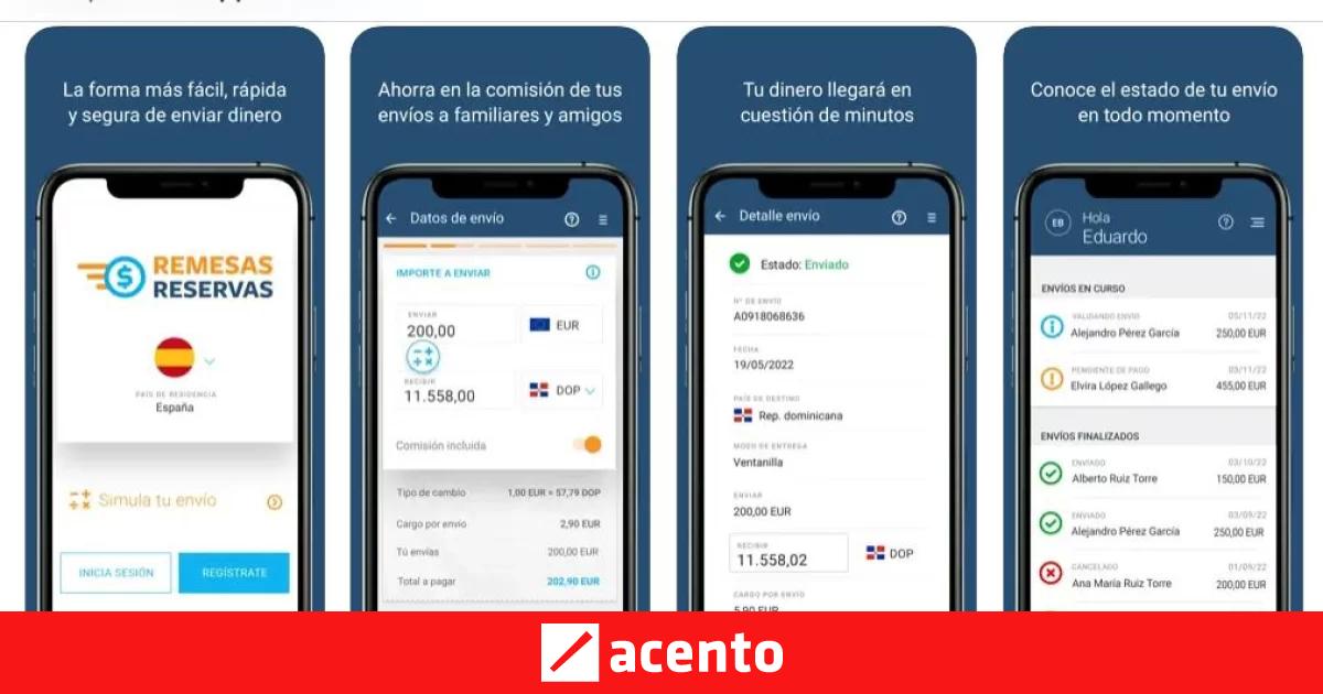 Así es la nueva App para remesas Reservas para dominicanos en Europa | Acento